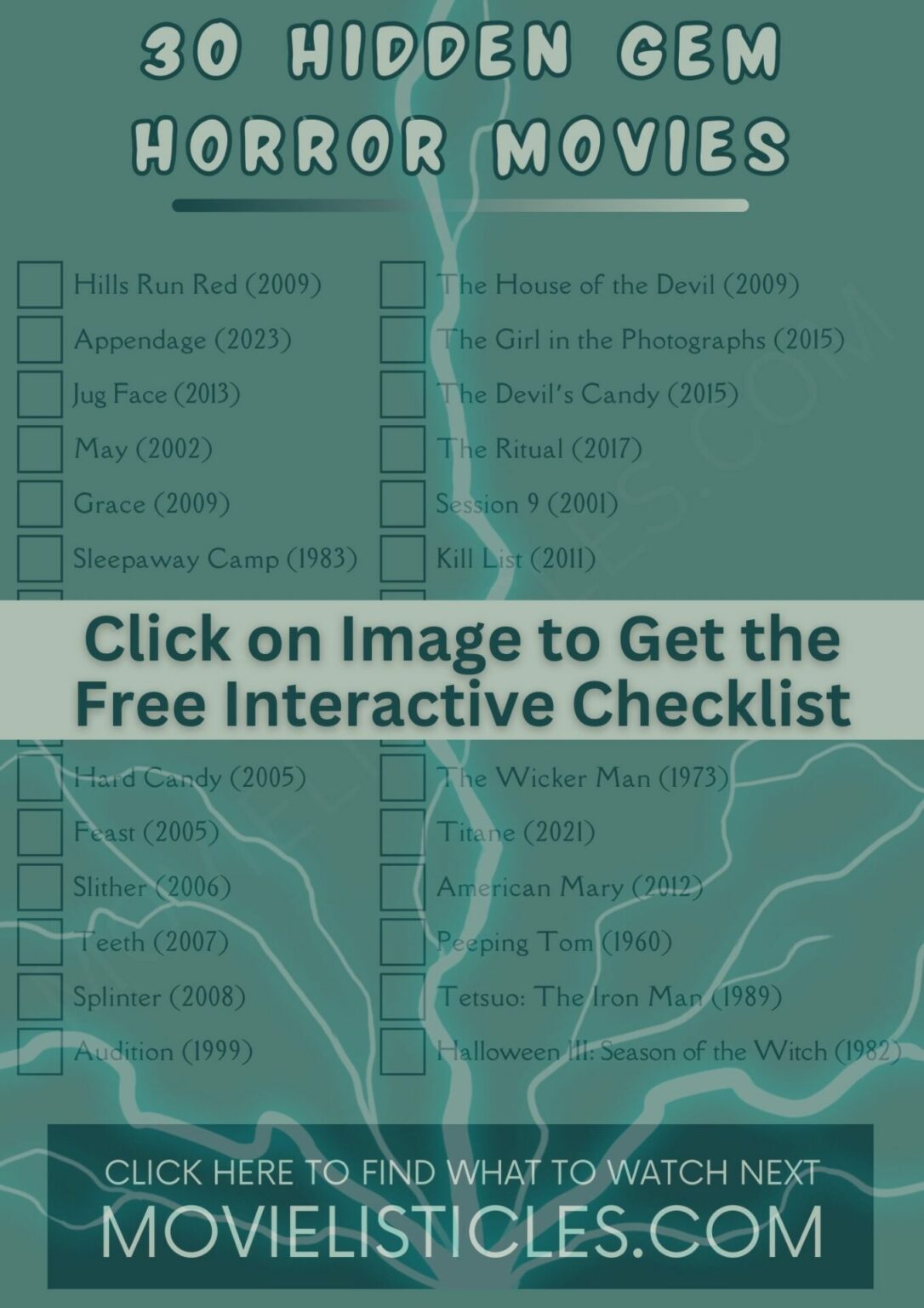 Hidden Gem Horror Movies Checklist - MovieListicles.com